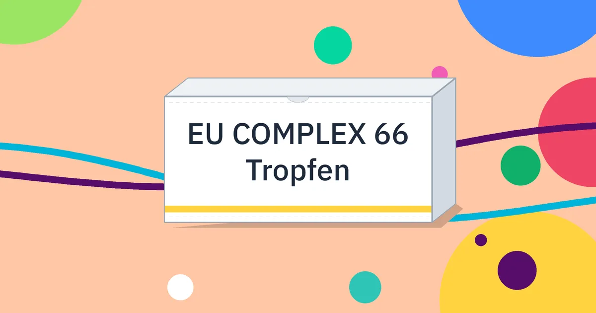 Symbolbild: Packung mit der Aufschrift EU COMPLEX 66 Tropfen (PZN 18351214) – Verfügbarkeit und Bezug in Apotheken in Frankfurt am Main