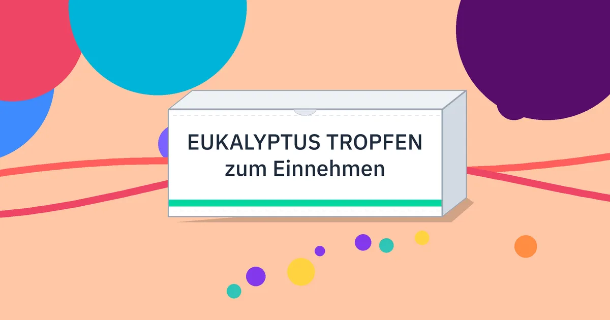 Symbolbild: Packung mit der Aufschrift EUKALYPTUS TROPFEN zum Einnehmen (PZN 11366543) – Verfügbarkeit und Bezug in Apotheken in Frankfurt am Main