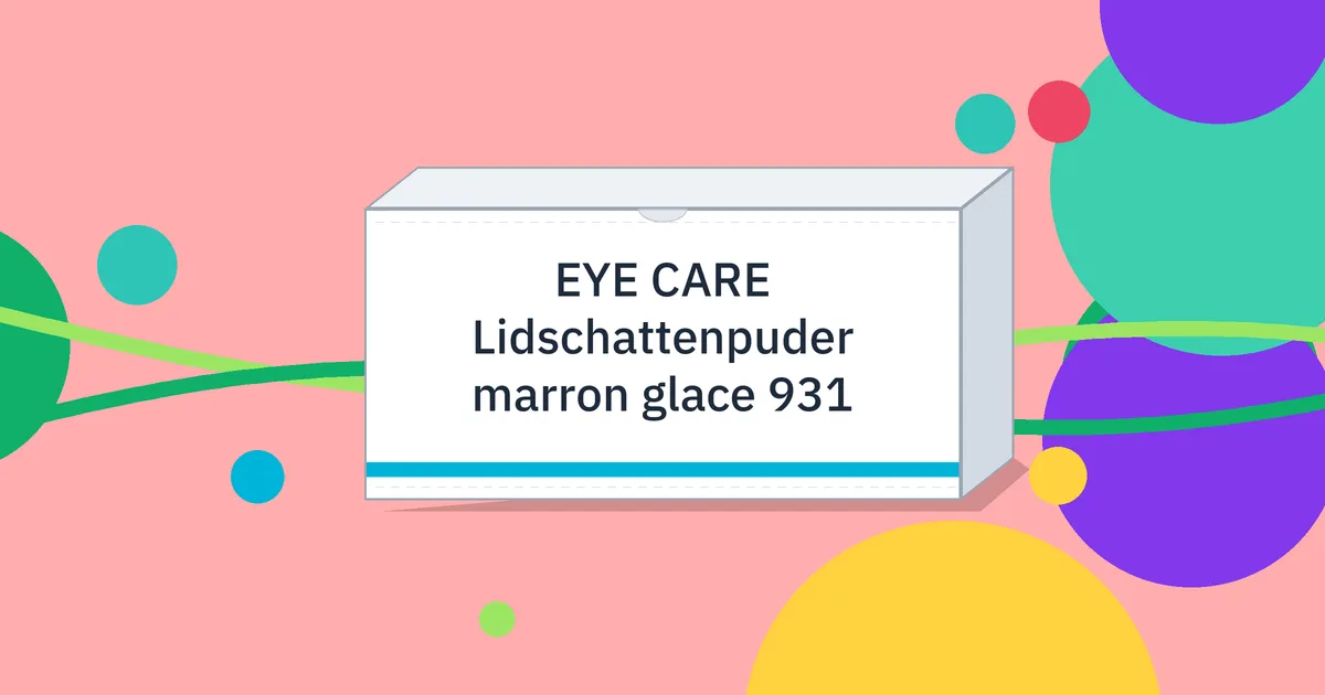 Symbolbild: Packung mit der Aufschrift EYE CARE Lidschattenpuder marron glace 931 (PZN 14201825) – Verfügbarkeit und Bezug in Apotheken in Frankfurt am Main