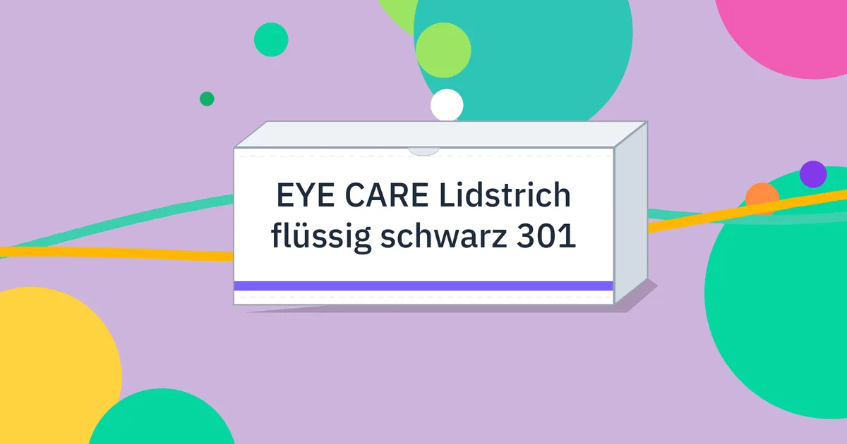 Symbolbild: Packung mit der Aufschrift EYE CARE Lidstrich flüssig schwarz 301 (PZN 07658553) – Verfügbarkeit und Bezug in Apotheken in Frankfurt am Main