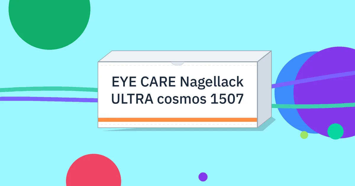 Symbolbild: Packung mit der Aufschrift EYE CARE Nagellack ULTRA cosmos 1507 (PZN 04318650) – Verfügbarkeit und Bezug in Apotheken in Frankfurt am Main
