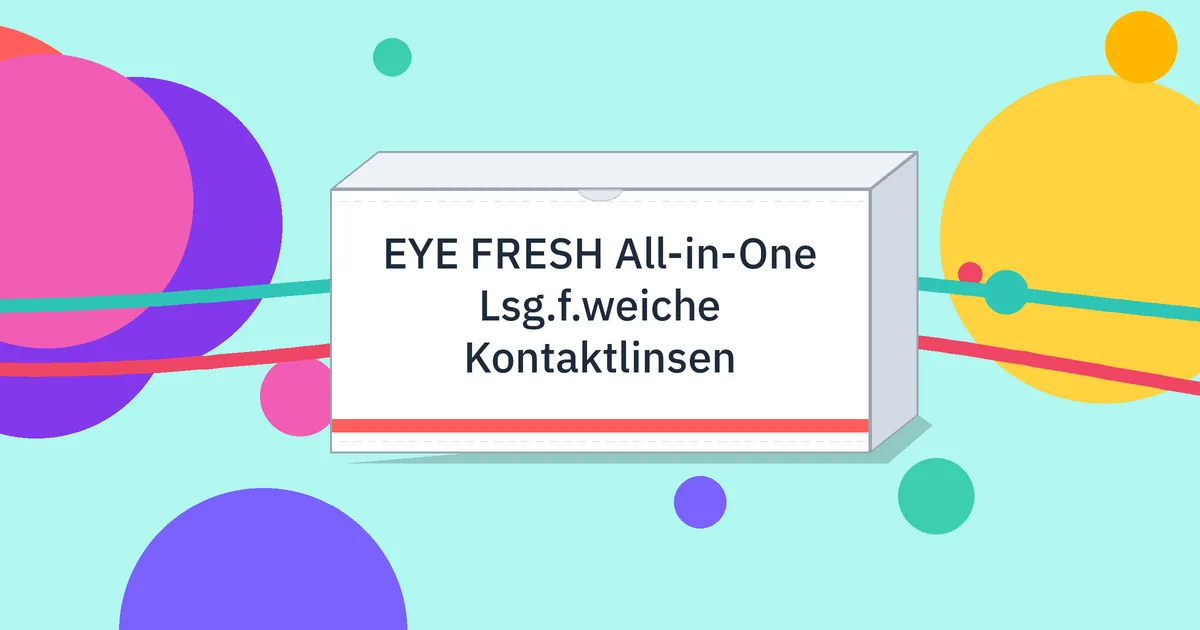 Symbolbild: Packung mit der Aufschrift EYE FRESH All-in-One Lsg.f.weiche Kontaktlinsen (PZN 19401983) – Verfügbarkeit und Bezug in Apotheken in Frankfurt am Main
