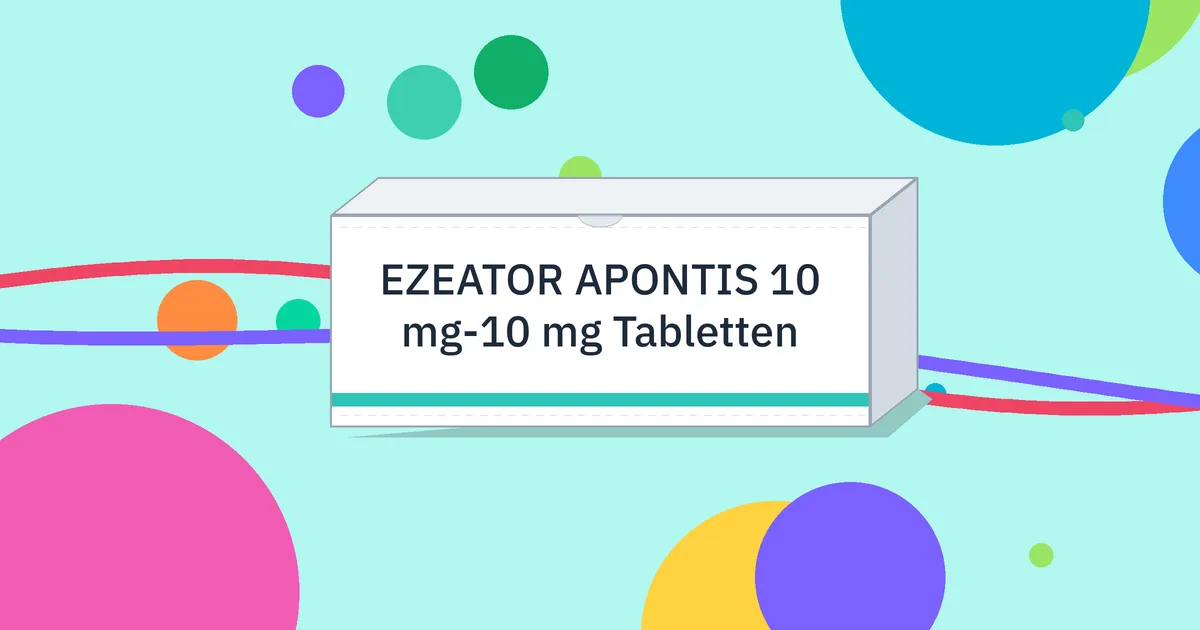 Symbolbild: Packung mit der Aufschrift EZEATOR APONTIS 10 mg-10 mg Tabletten (PZN 16774956) – Verfügbarkeit und Bezug in Apotheken in Frankfurt am Main