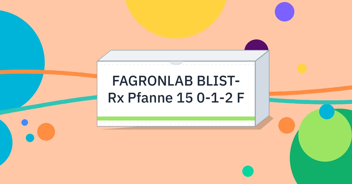 Symbolbild: Packung mit der Aufschrift FAGRONLAB BLIST-Rx Pfanne 15 0-1-2 F (PZN 19360600) – Verfügbarkeit und Bezug in Apotheken in Frankfurt am Main