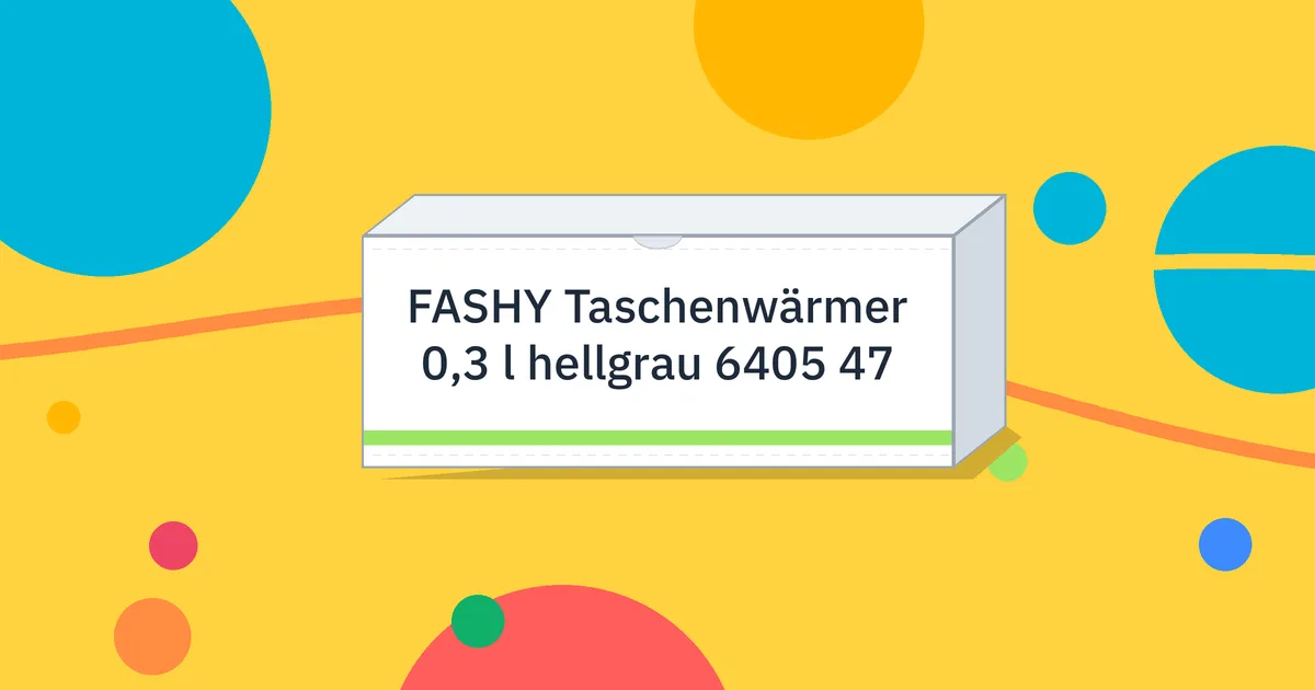 Symbolbild: Packung mit der Aufschrift FASHY Taschenwärmer 0,3 l hellgrau 6405 47 (PZN 17246308) – Verfügbarkeit und Bezug in Apotheken in Frankfurt am Main