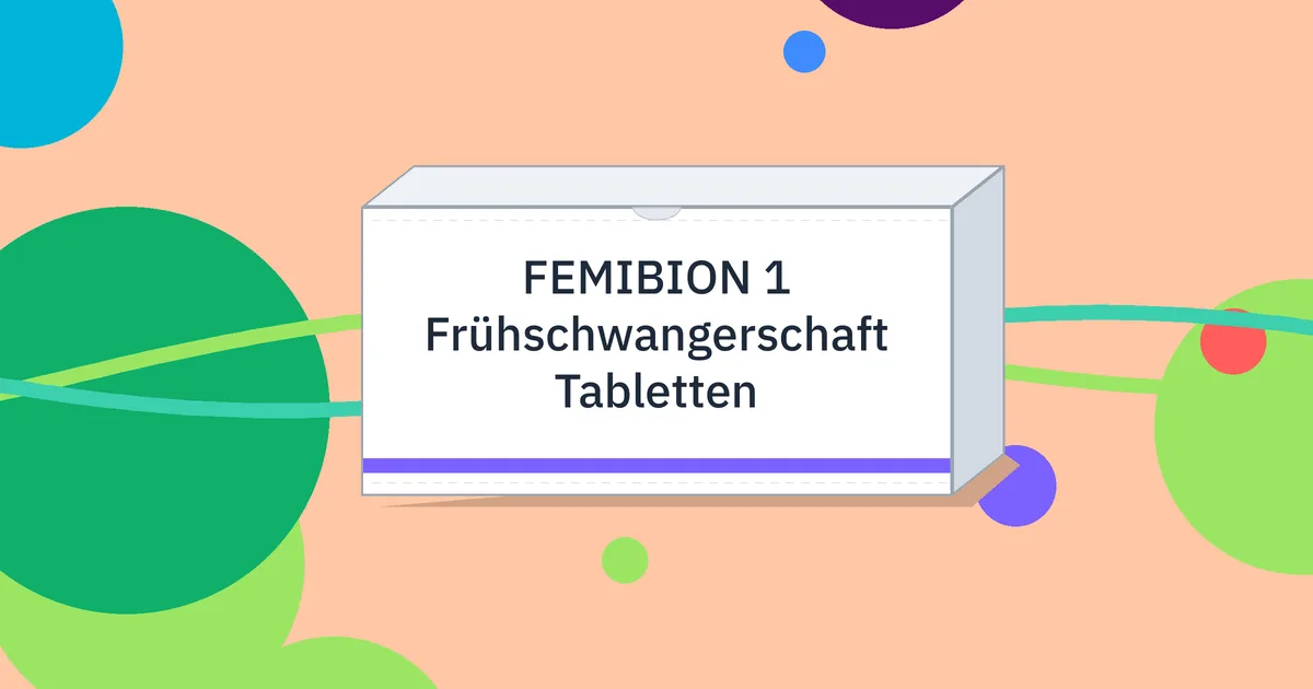 Symbolbild: Packung mit der Aufschrift FEMIBION 1 Frühschwangerschaft Tabletten (PZN 16329357) – Verfügbarkeit und Bezug in Apotheken in Frankfurt am Main