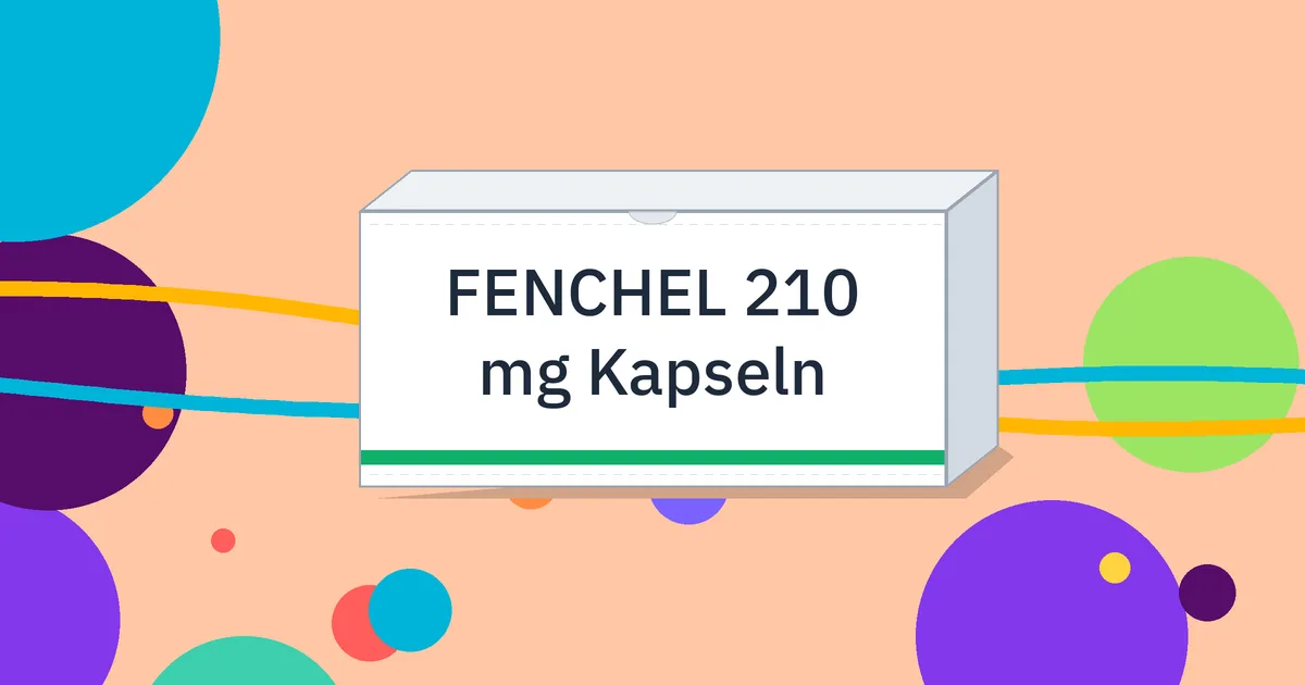 Symbolbild: Packung mit der Aufschrift FENCHEL 210 mg Kapseln (PZN 18216255) – Verfügbarkeit und Bezug in Apotheken in Frankfurt am Main