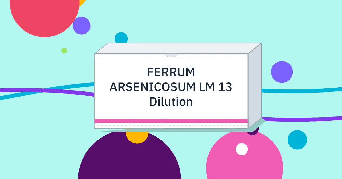 Symbolbild: Packung mit der Aufschrift FERRUM ARSENICOSUM LM 13 Dilution (PZN 12847552) – Verfügbarkeit und Bezug in Apotheken in Frankfurt am Main
