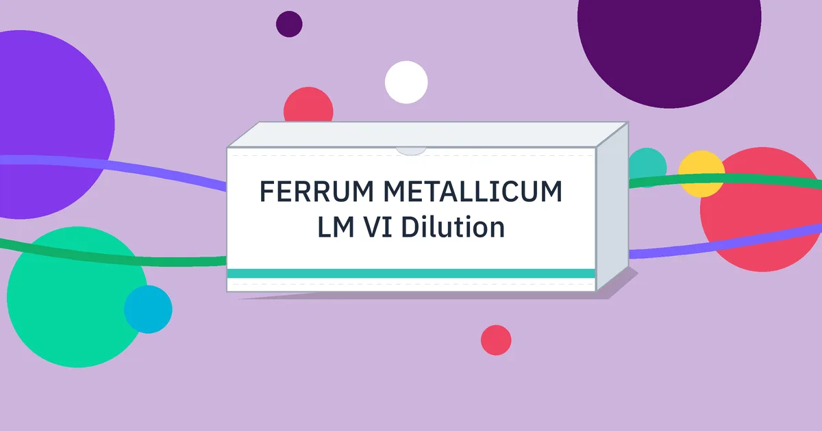 Symbolbild: Packung mit der Aufschrift FERRUM METALLICUM LM VI Dilution (PZN 02668297) – Verfügbarkeit und Bezug in Apotheken in Frankfurt am Main