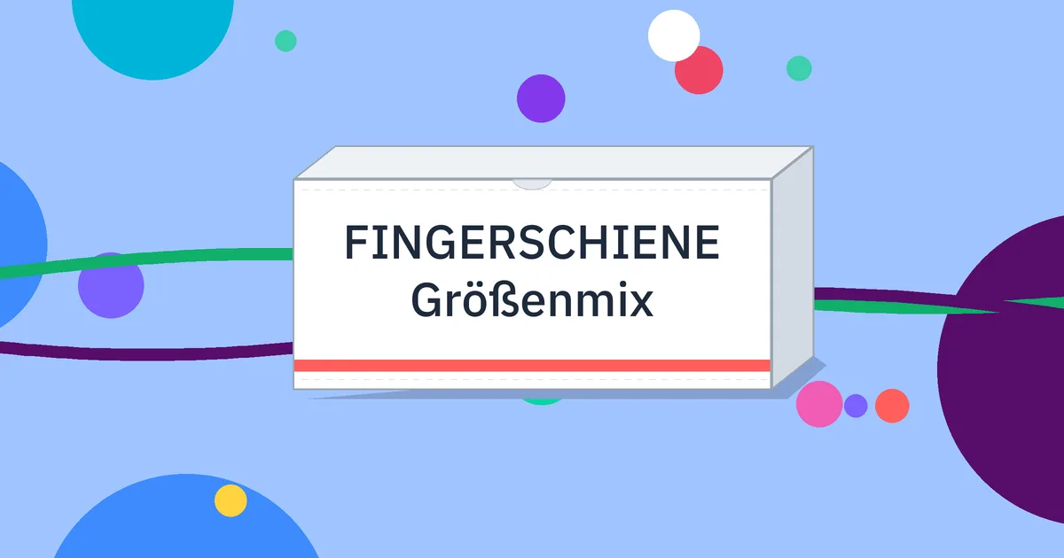 Symbolbild: Packung mit der Aufschrift FINGERSCHIENE Größenmix (PZN 07785530) – Verfügbarkeit und Bezug in Apotheken in Frankfurt am Main