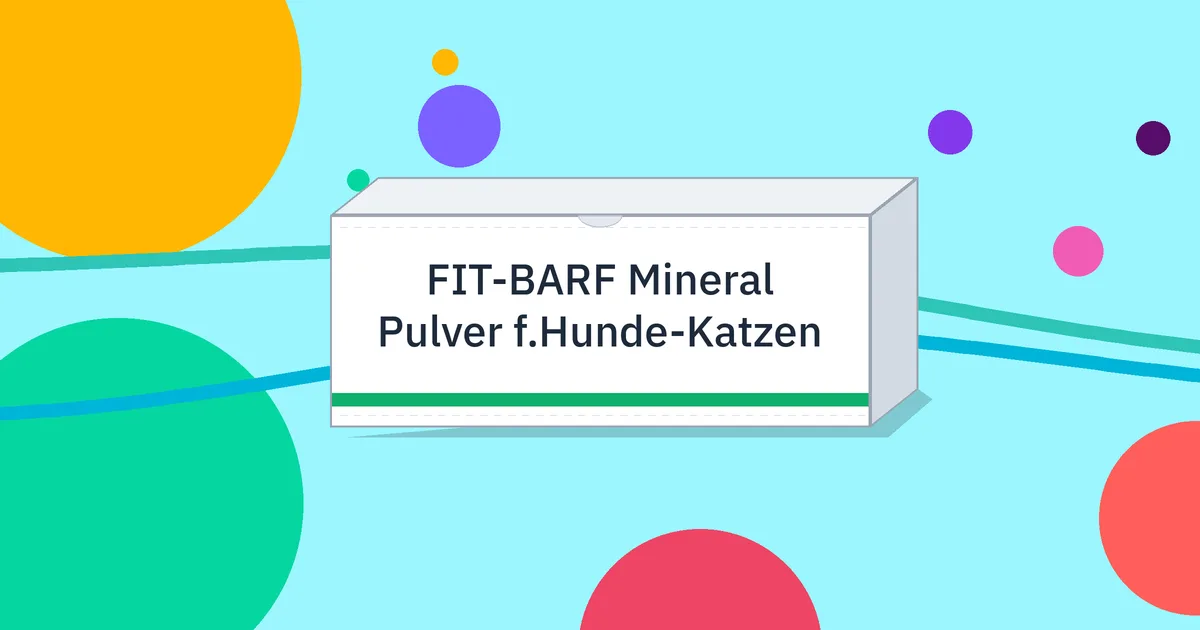 Symbolbild: Packung mit der Aufschrift FIT-BARF Mineral Pulver f.Hunde-Katzen (PZN 01222292) – Verfügbarkeit und Bezug in Apotheken in Frankfurt am Main