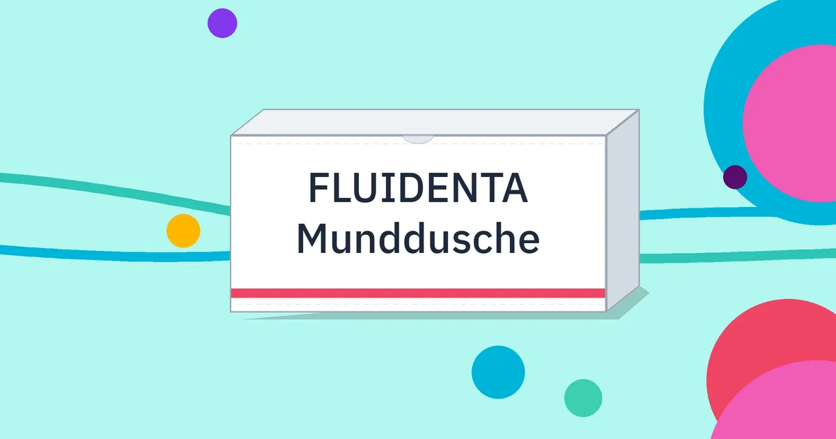 Symbolbild: Packung mit der Aufschrift FLUIDENTA Munddusche (PZN 03312042) – Verfügbarkeit und Bezug in Apotheken in Frankfurt am Main