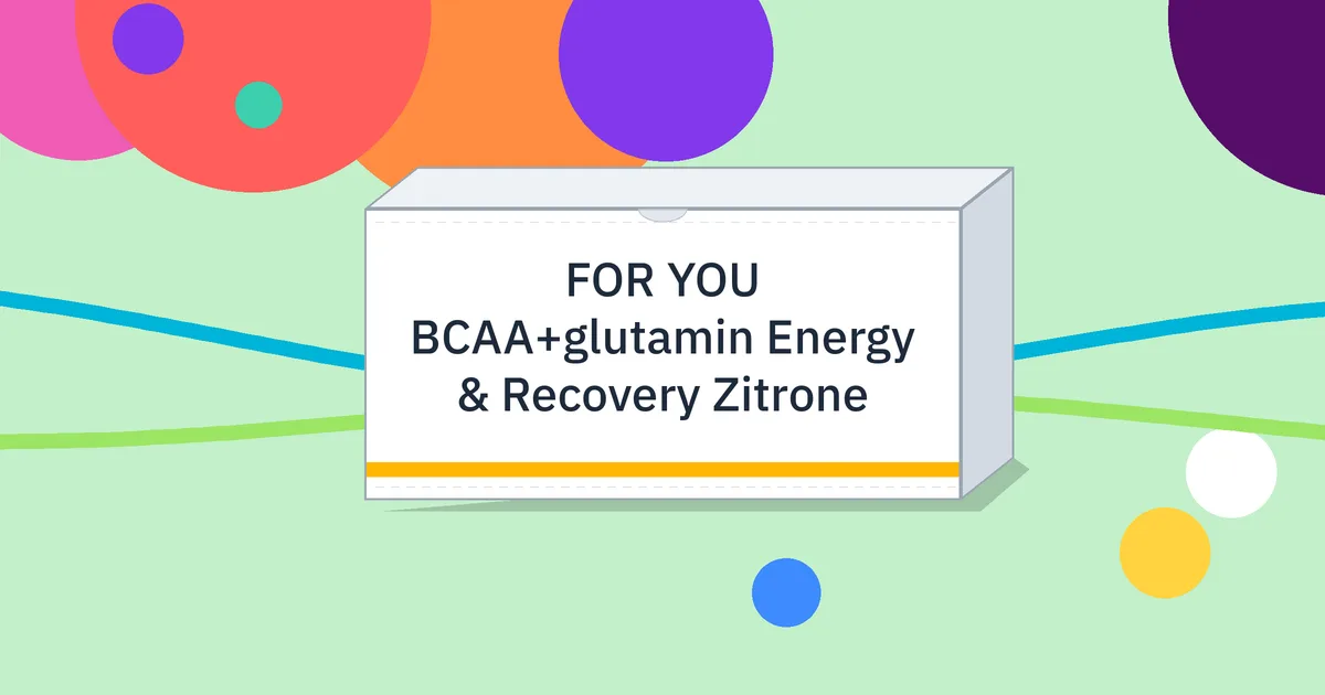 Symbolbild: Packung mit der Aufschrift FOR YOU BCAA+glutamin Energy & Recovery Zitrone (PZN 15264265) – Verfügbarkeit und Bezug in Apotheken in Frankfurt am Main