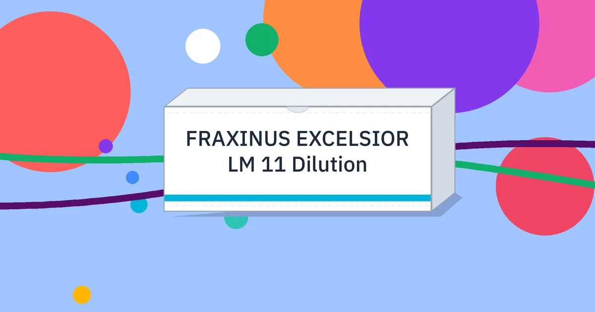 Symbolbild: Packung mit der Aufschrift FRAXINUS EXCELSIOR LM 11 Dilution (PZN 13492016) – Verfügbarkeit und Bezug in Apotheken in Frankfurt am Main