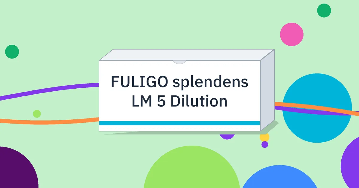 Symbolbild: Packung mit der Aufschrift FULIGO splendens LM 5 Dilution (PZN 13493346) – Verfügbarkeit und Bezug in Apotheken in Frankfurt am Main