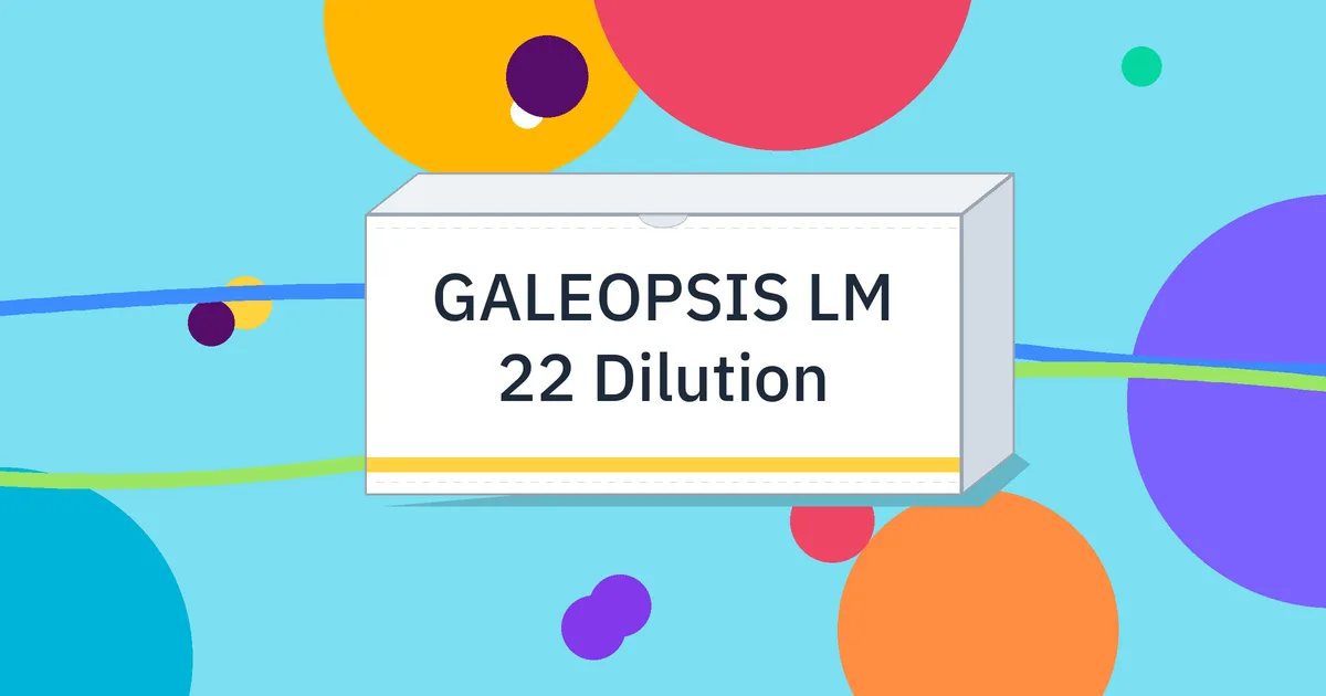 Symbolbild: Packung mit der Aufschrift GALEOPSIS LM 22 Dilution (PZN 13496327) – Verfügbarkeit und Bezug in Apotheken in Frankfurt am Main