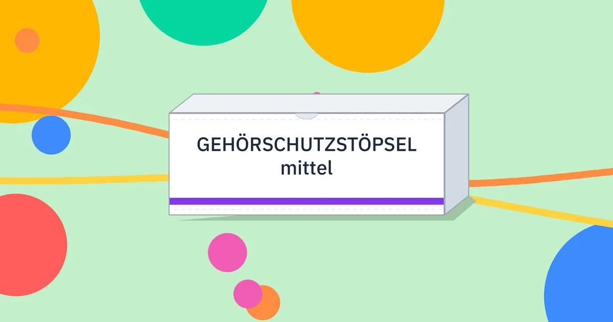 Symbolbild: Packung mit der Aufschrift GEHÖRSCHUTZSTÖPSEL mittel (PZN 01476199) – Verfügbarkeit und Bezug in Apotheken in Frankfurt am Main