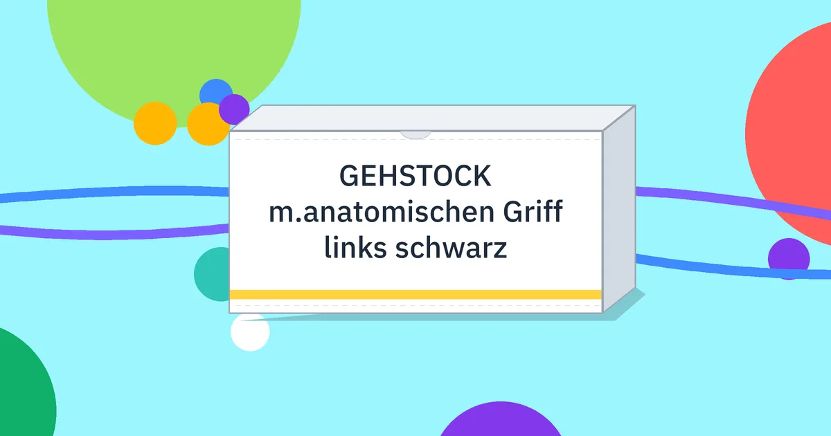 Symbolbild: Packung mit der Aufschrift GEHSTOCK m.anatomischen Griff links schwarz (PZN 10074726) – Verfügbarkeit und Bezug in Apotheken in Frankfurt am Main