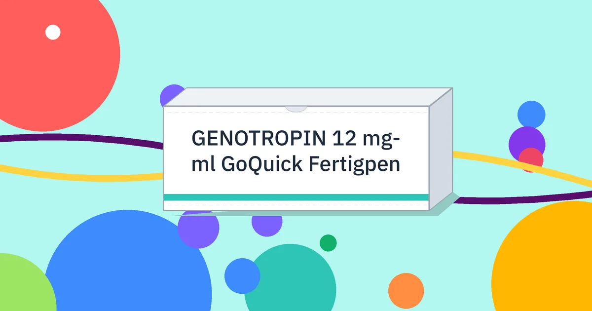 Symbolbild: Packung mit der Aufschrift GENOTROPIN 12 mg-ml GoQuick Fertigpen (PZN 20006275) – Verfügbarkeit und Bezug in Apotheken in Frankfurt am Main