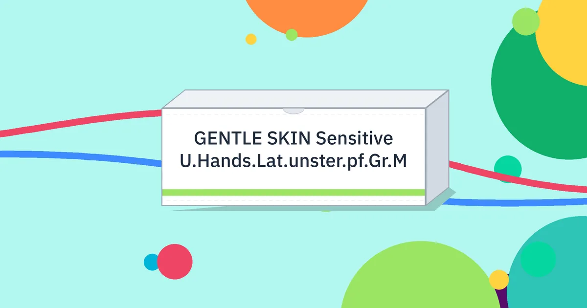 Symbolbild: Packung mit der Aufschrift GENTLE SKIN Sensitive U.Hands.Lat.unster.pf.Gr.M (PZN 13846313) – Verfügbarkeit und Bezug in Apotheken in Frankfurt am Main