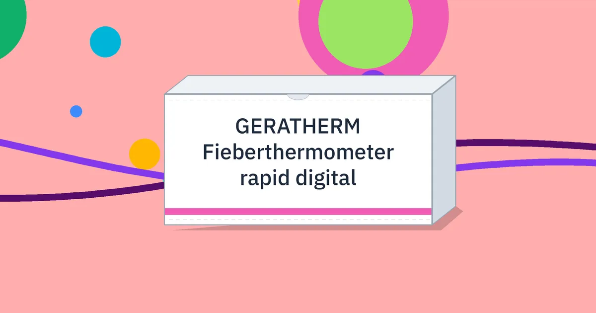 Symbolbild: Packung mit der Aufschrift GERATHERM Fieberthermometer rapid digital (PZN 03947987) – Verfügbarkeit und Bezug in Apotheken in Frankfurt am Main