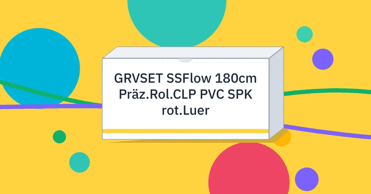 Symbolbild: Packung mit der Aufschrift GRVSET SSFlow 180cm Präz.Rol.CLP PVC SPK rot.Luer (PZN 17898956) – Verfügbarkeit und Bezug in Apotheken in Frankfurt am Main