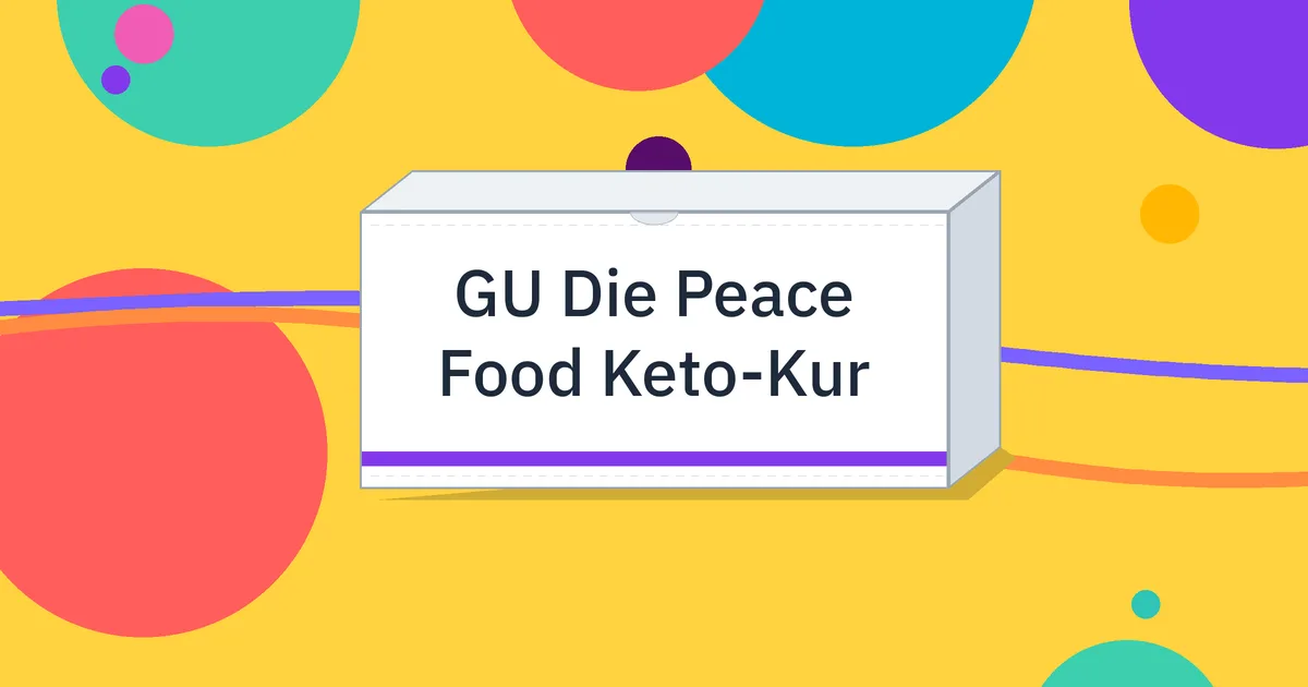 Symbolbild: Packung mit der Aufschrift GU Die Peace Food Keto-Kur (PZN 13928264) – Verfügbarkeit und Bezug in Apotheken in Frankfurt am Main
