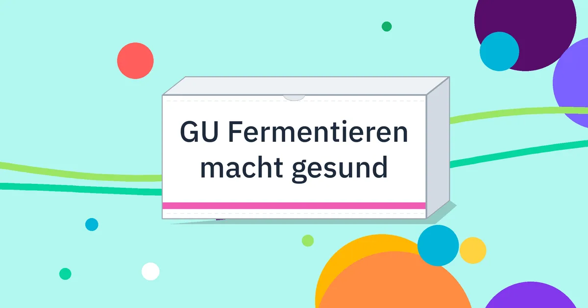 Symbolbild: Packung mit der Aufschrift GU Fermentieren macht gesund (PZN 19079518) – Verfügbarkeit und Bezug in Apotheken in Frankfurt am Main