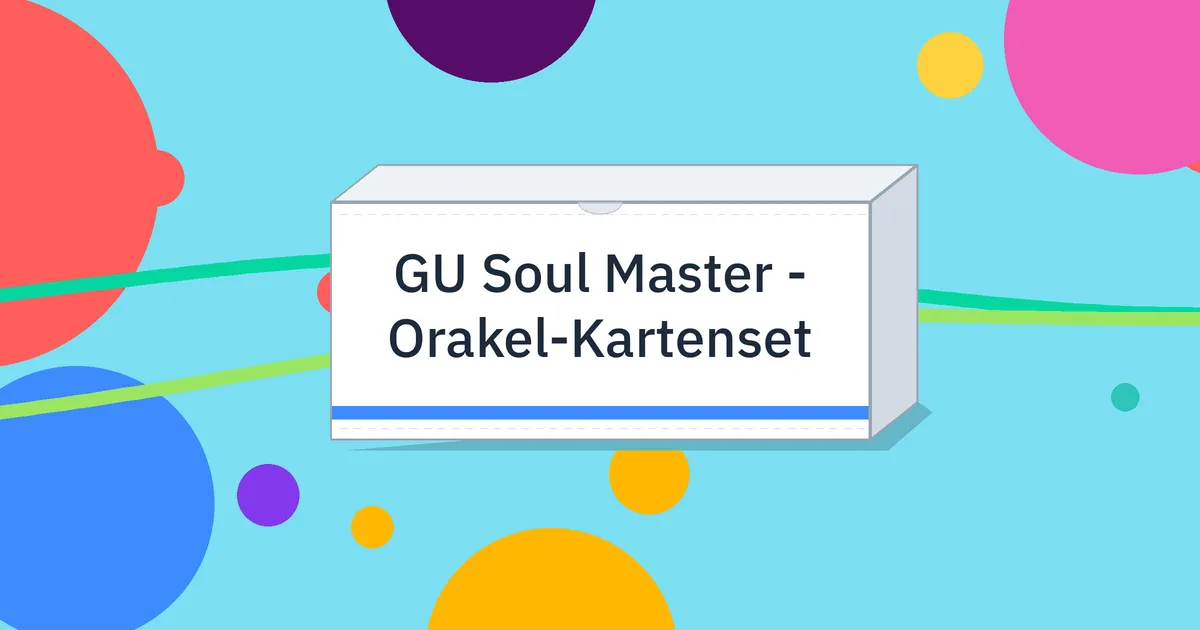 Symbolbild: Packung mit der Aufschrift GU Soul Master - Orakel-Kartenset (PZN 18909484) – Verfügbarkeit und Bezug in Apotheken in Frankfurt am Main