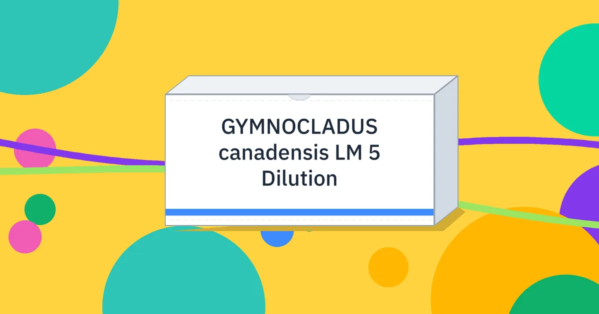 Symbolbild: Packung mit der Aufschrift GYMNOCLADUS canadensis LM 5 Dilution (PZN 13548774) – Verfügbarkeit und Bezug in Apotheken in Frankfurt am Main