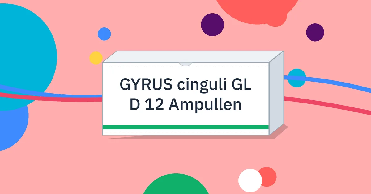 Symbolbild: Packung mit der Aufschrift GYRUS cinguli GL D 12 Ampullen (PZN 02878528) – Verfügbarkeit und Bezug in Apotheken in Frankfurt am Main