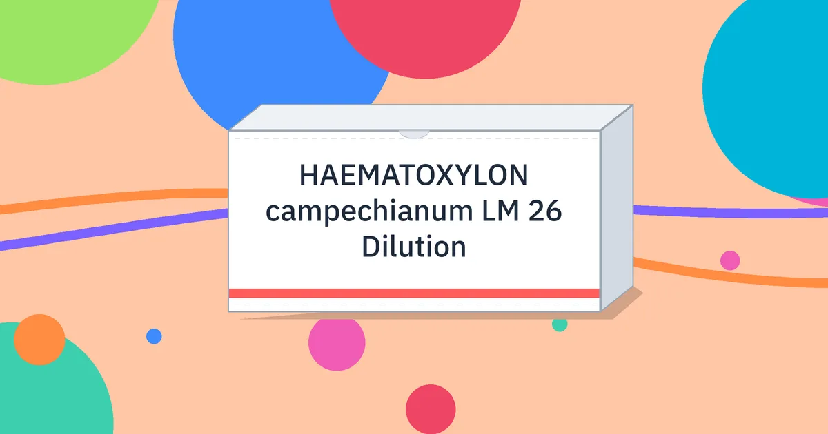 Symbolbild: Packung mit der Aufschrift HAEMATOXYLON campechianum LM 26 Dilution (PZN 13549489) – Verfügbarkeit und Bezug in Apotheken in Frankfurt am Main
