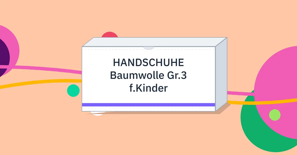 Symbolbild: Packung mit der Aufschrift HANDSCHUHE Baumwolle Gr.3 f.Kinder (PZN 02072647) – Verfügbarkeit und Bezug in Apotheken in Frankfurt am Main
