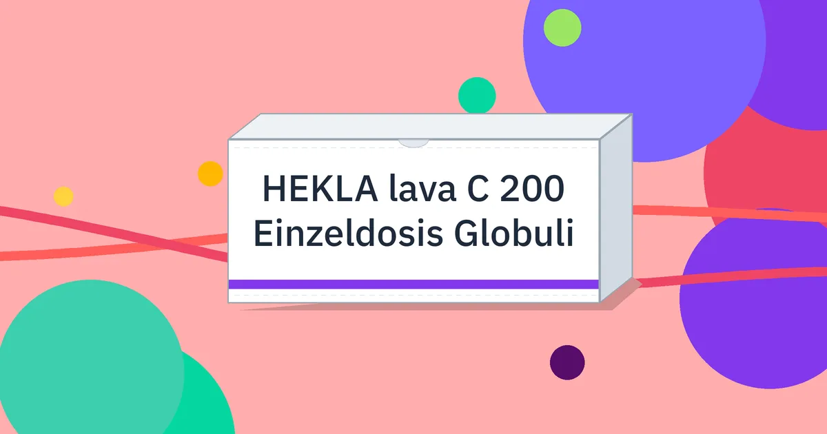 Symbolbild: Packung mit der Aufschrift HEKLA lava C 200 Einzeldosis Globuli (PZN 02694219) – Verfügbarkeit und Bezug in Apotheken in Frankfurt am Main