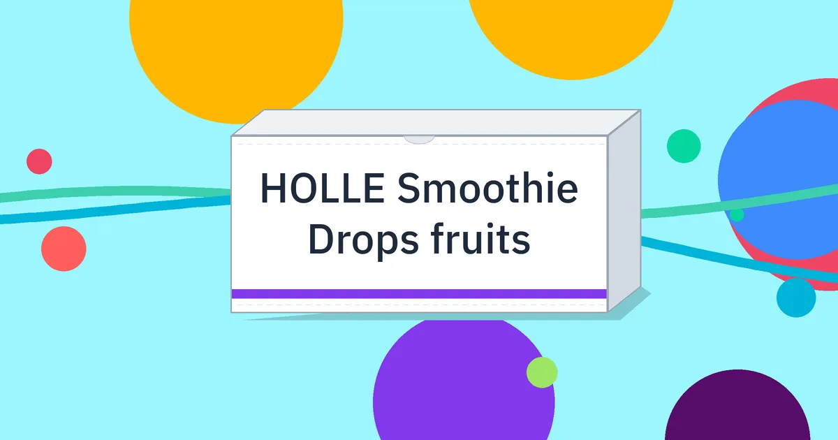 Symbolbild: Packung mit der Aufschrift HOLLE Smoothie Drops fruits (PZN 19379700) – Verfügbarkeit und Bezug in Apotheken in Frankfurt am Main