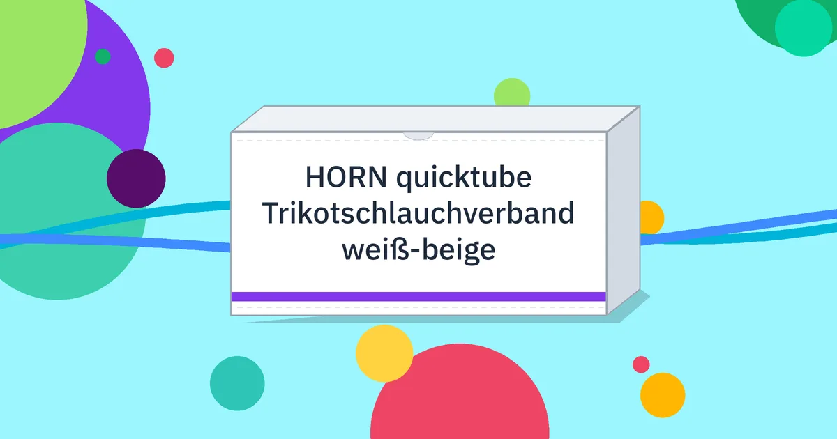 Symbolbild: Packung mit der Aufschrift HORN quicktube Trikotschlauchverband weiß-beige (PZN 04667764) – Verfügbarkeit und Bezug in Apotheken in Frankfurt am Main