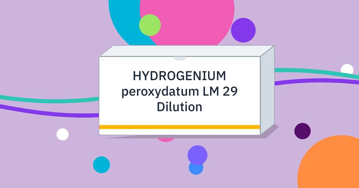 Symbolbild: Packung mit der Aufschrift HYDROGENIUM peroxydatum LM 29 Dilution (PZN 13557425) – Verfügbarkeit und Bezug in Apotheken in Frankfurt am Main