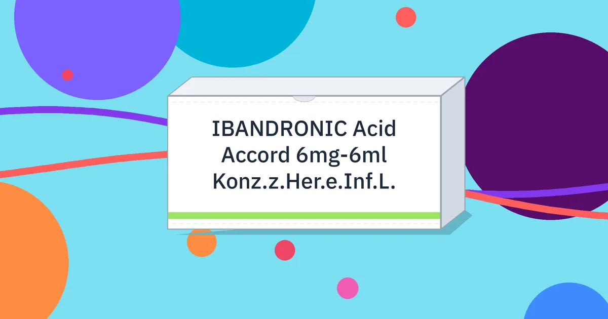 Symbolbild: Packung mit der Aufschrift IBANDRONIC Acid Accord 6mg-6ml Konz.z.Her.e.Inf.L. (PZN 02828482) – Verfügbarkeit und Bezug in Apotheken in Frankfurt am Main