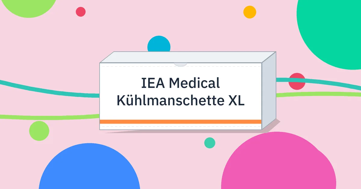 Symbolbild: Packung mit der Aufschrift IEA Medical Kühlmanschette XL (PZN 20319560) – Verfügbarkeit und Bezug in Apotheken in Frankfurt am Main