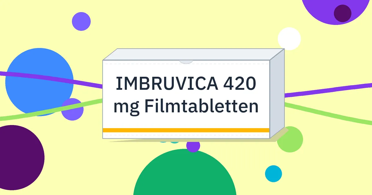 Symbolbild: Packung mit der Aufschrift IMBRUVICA 420 mg Filmtabletten (PZN 19365023) – Verfügbarkeit und Bezug in Apotheken in Frankfurt am Main
