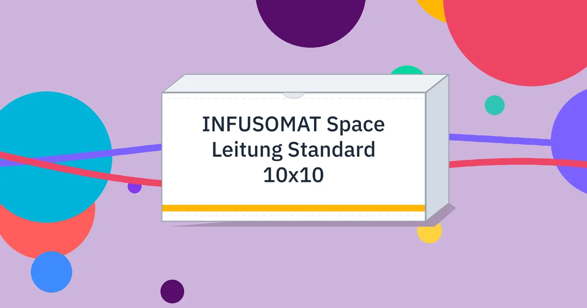 Symbolbild: Packung mit der Aufschrift INFUSOMAT Space Leitung Standard 10x10 (PZN 09205867) – Verfügbarkeit und Bezug in Apotheken in Frankfurt am Main