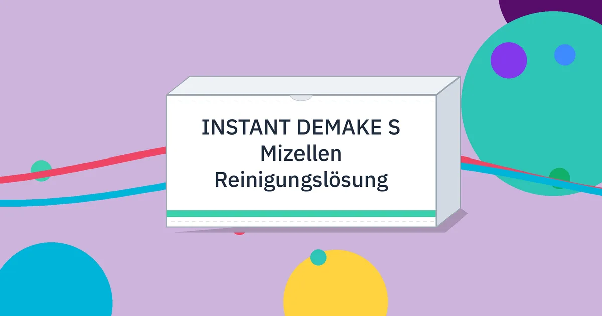 Symbolbild: Packung mit der Aufschrift INSTANT DEMAKE S Mizellen Reinigungslösung (PZN 11351300) – Verfügbarkeit und Bezug in Apotheken in Frankfurt am Main