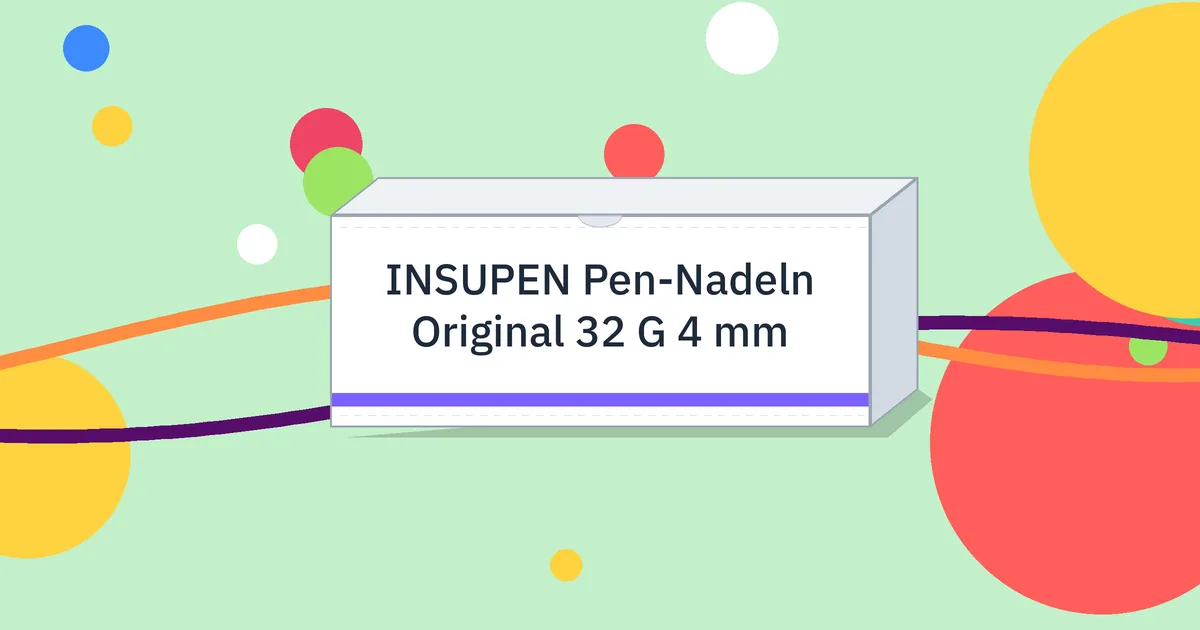 Symbolbild: Packung mit der Aufschrift INSUPEN Pen-Nadeln Original 32 G 4 mm (PZN 19194857) – Verfügbarkeit und Bezug in Apotheken in Frankfurt am Main