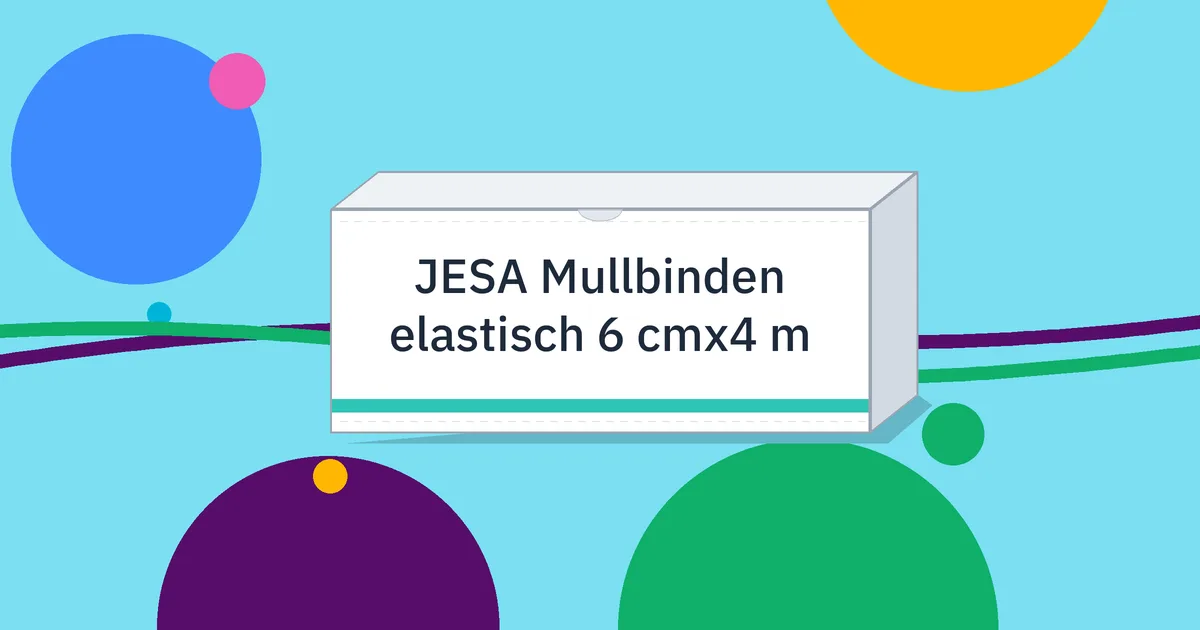 Symbolbild: Packung mit der Aufschrift JESA Mullbinden elastisch 6 cmx4 m (PZN 10417385) – Verfügbarkeit und Bezug in Apotheken in Frankfurt am Main