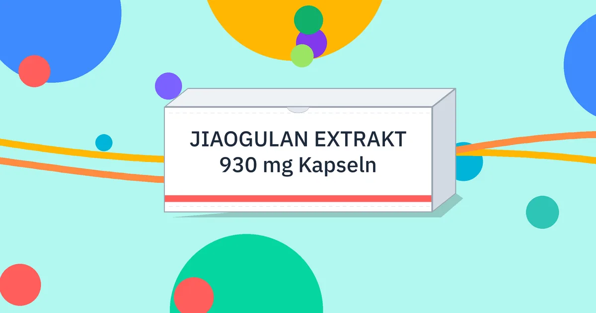 Symbolbild: Packung mit der Aufschrift JIAOGULAN EXTRAKT 930 mg Kapseln (PZN 19054323) – Verfügbarkeit und Bezug in Apotheken in Frankfurt am Main