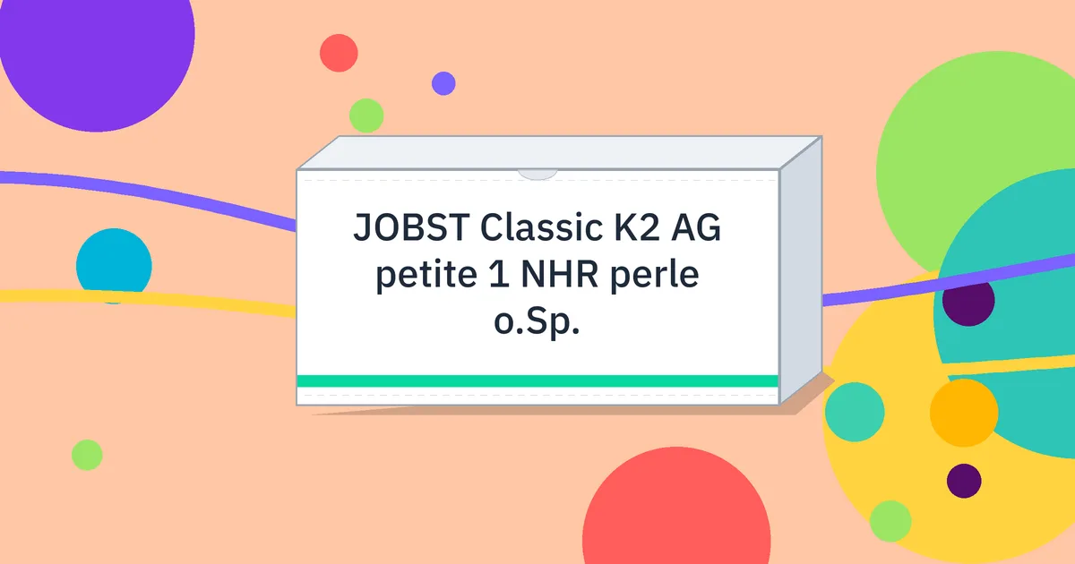 Symbolbild: Packung mit der Aufschrift JOBST Classic K2 AG petite 1 NHR perle o.Sp. (PZN 11273669) – Verfügbarkeit und Bezug in Apotheken in Frankfurt am Main