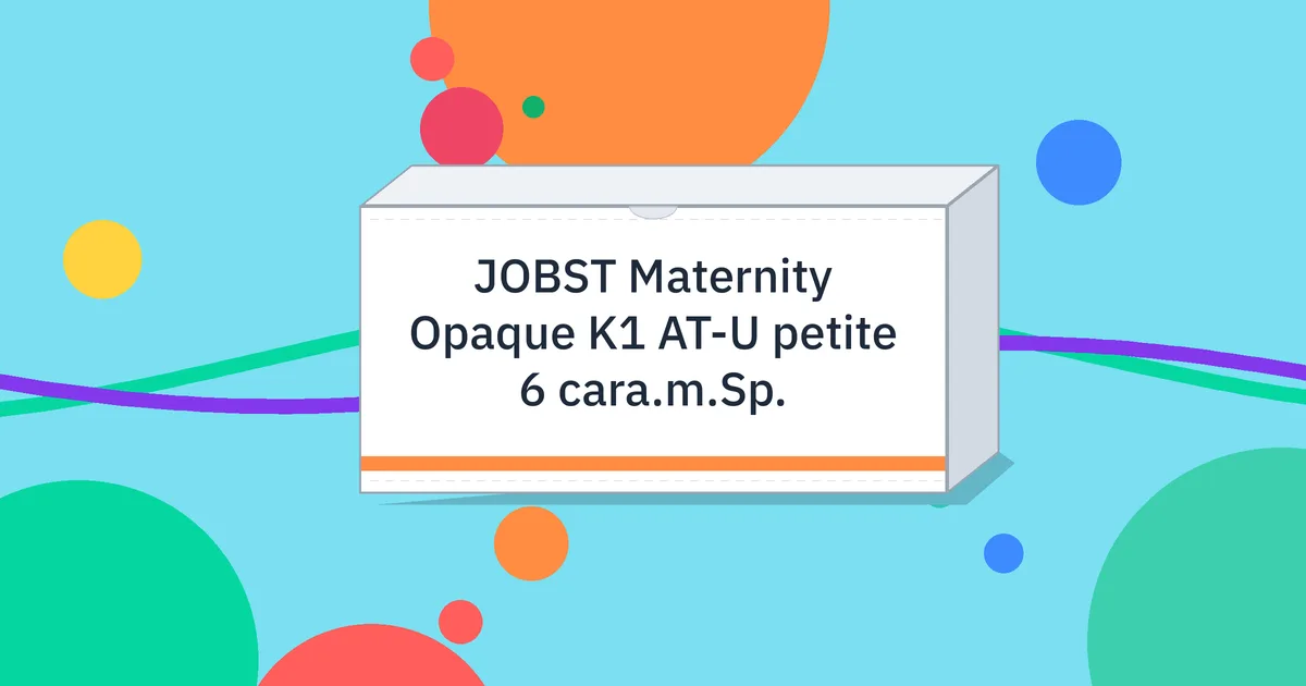 Symbolbild: Packung mit der Aufschrift JOBST Maternity Opaque K1 AT-U petite 6 cara.m.Sp. (PZN 15850750) – Verfügbarkeit und Bezug in Apotheken in Frankfurt am Main
