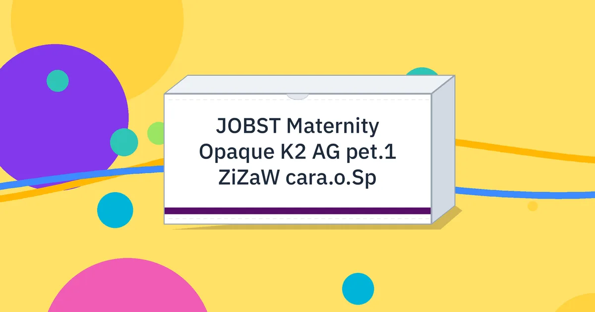 Symbolbild: Packung mit der Aufschrift JOBST Maternity Opaque K2 AG pet.1 ZiZaW cara.o.Sp (PZN 15851494) – Verfügbarkeit und Bezug in Apotheken in Frankfurt am Main