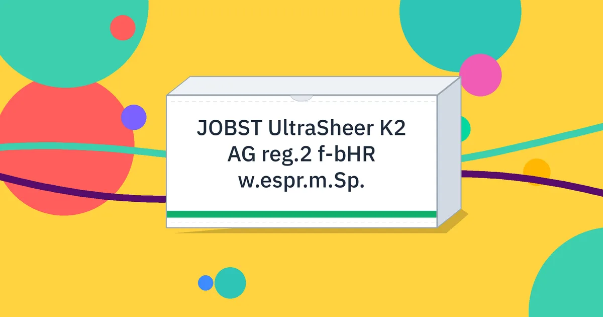 Symbolbild: Packung mit der Aufschrift JOBST UltraSheer K2 AG reg.2 f-bHR w.espr.m.Sp. (PZN 16311452) – Verfügbarkeit und Bezug in Apotheken in Frankfurt am Main