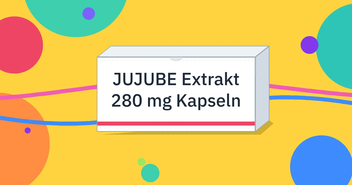 Symbolbild: Packung mit der Aufschrift JUJUBE Extrakt 280 mg Kapseln (PZN 19680049) – Verfügbarkeit und Bezug in Apotheken in Frankfurt am Main